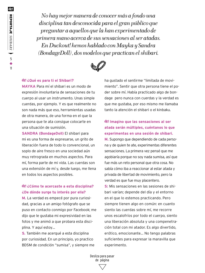 ¿Qué es el Shibari? Para Duckout! magazine – Madrid Shibari Dojo