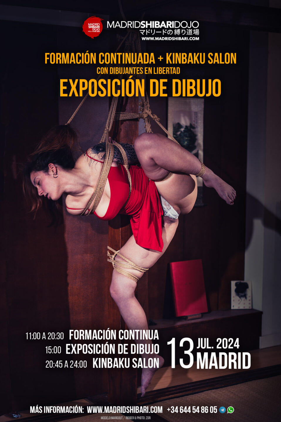 Formación Continuada + Exposición de dibujo + Kinbaku Salon. Madrid – Madrid Shibari Dojo